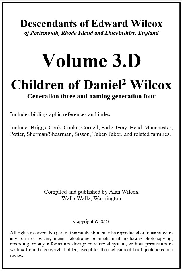 Generation 3 Preview - Descendants of Edward Wilcox